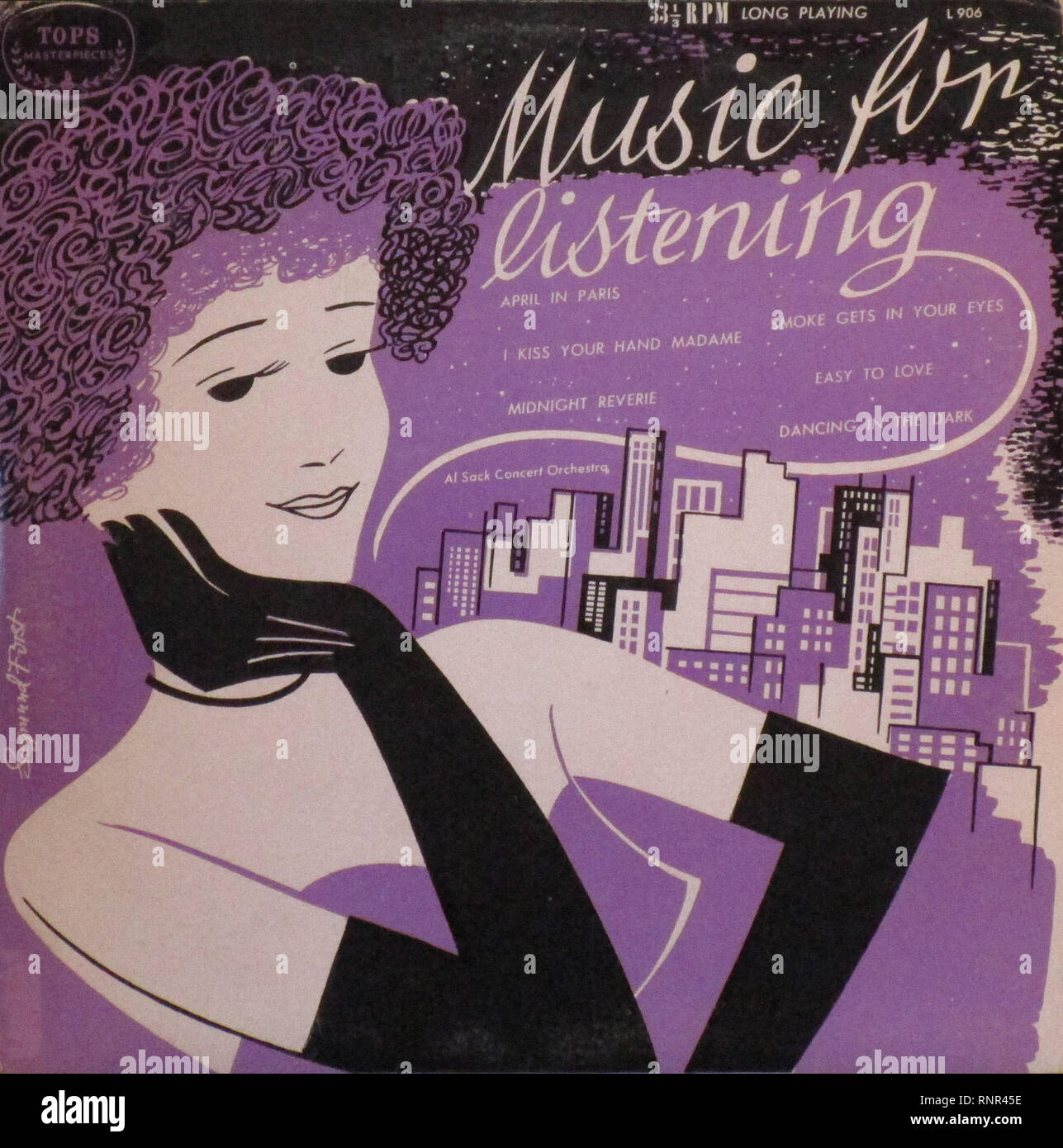 Vintage Vinyl Lp Cover Music For Listening Al Sack Concert Orchestra ...