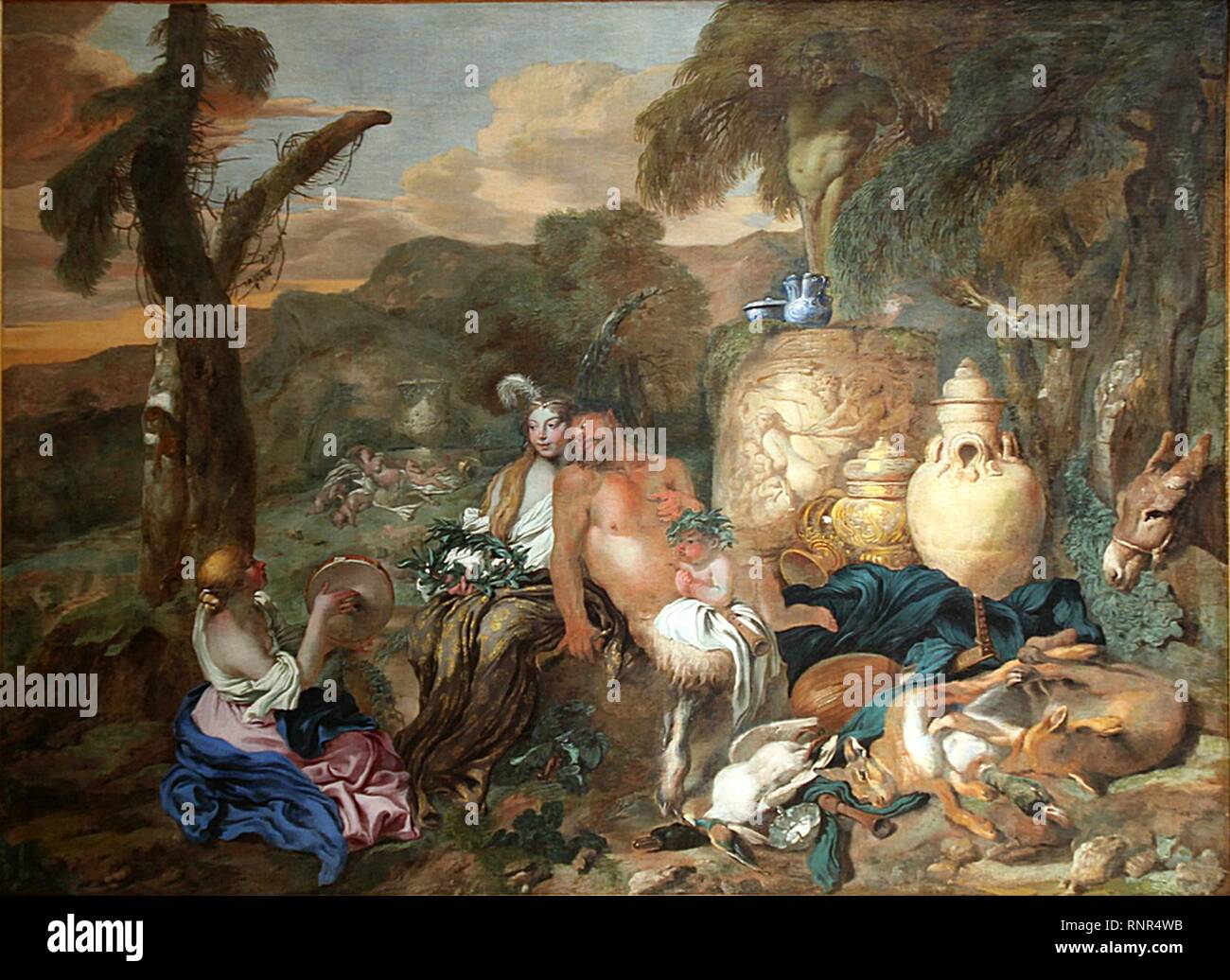 Castiglione, Giovanni - Bacchante et Satyre - 17th century Stock Photo ...