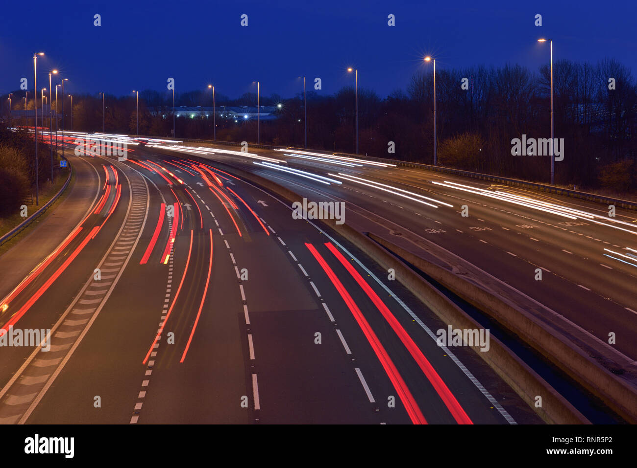 night time traffic on busy motorway Stock Photo - Alamy