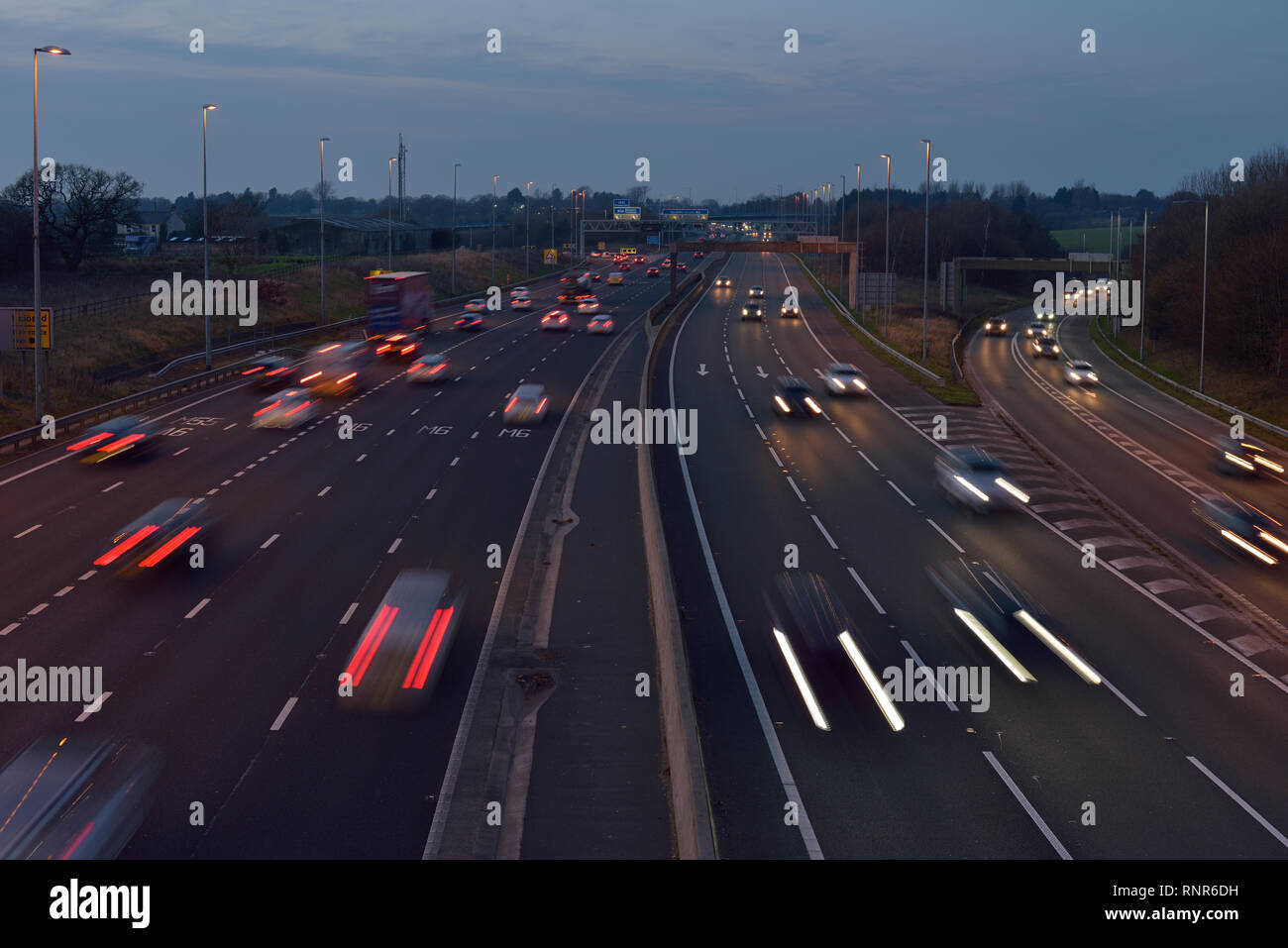 night time traffic on busy motorway Stock Photo - Alamy