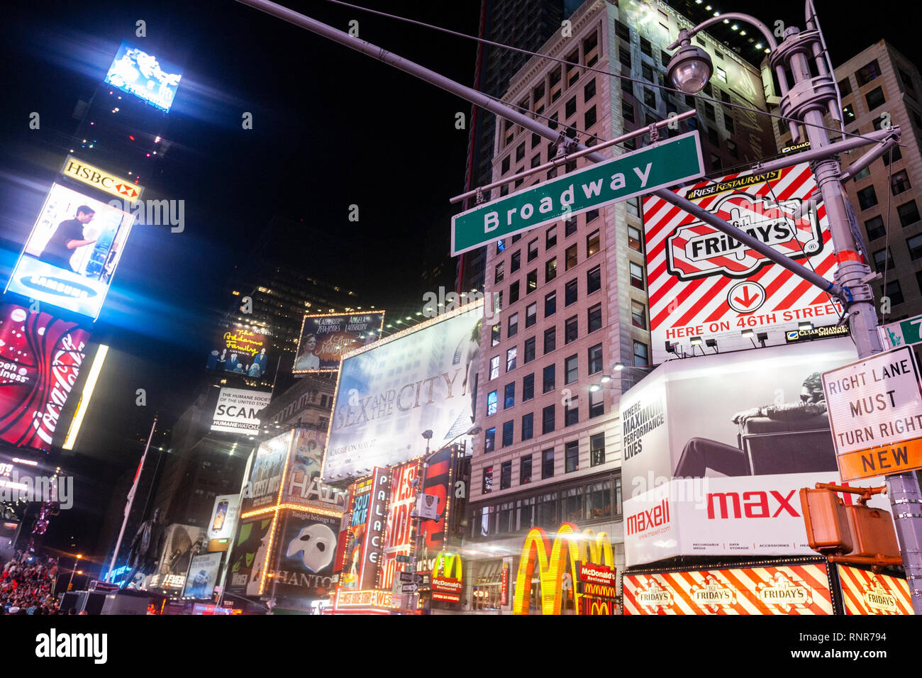 Broadway Signs At Night