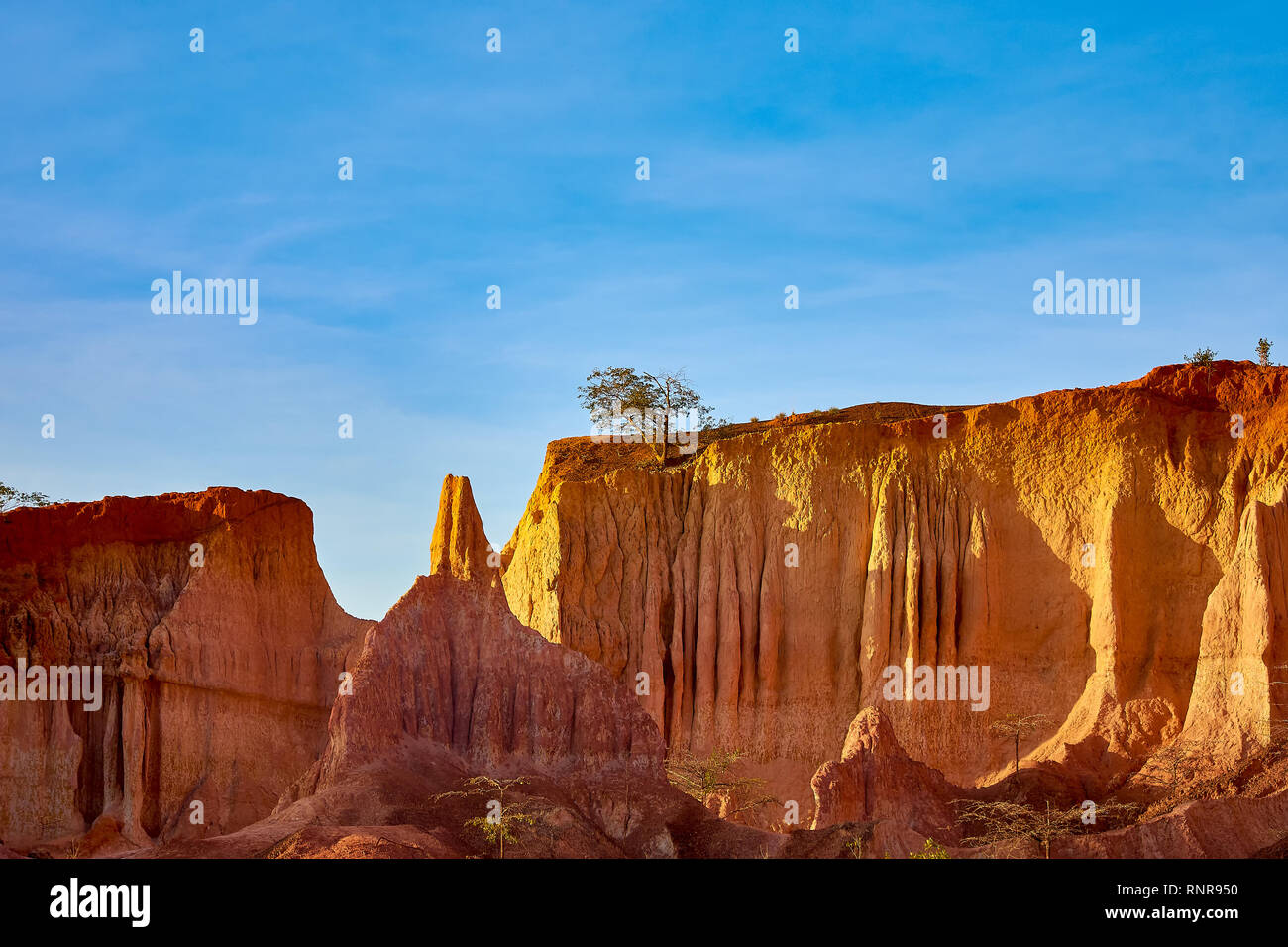 View of the Marafa Canyon in Kenya. Hells kitchens a gigantic canyon ...
