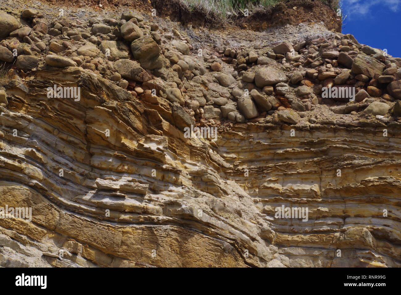 Cliff of Carboniferous Deltaic Sedimentary Geology. Exposed at Roome ...