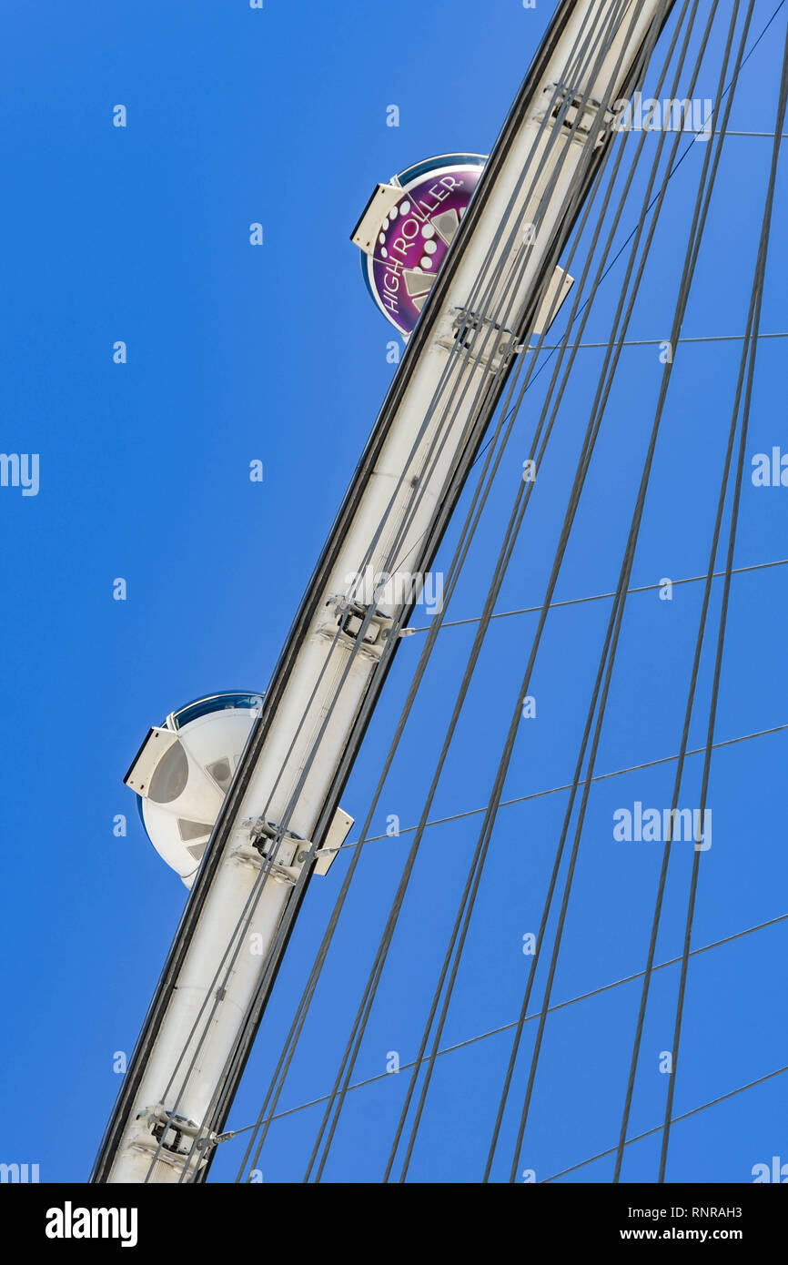 LAS VEGAS, NEVADA - FEBRUARY 2019: Capsules on the High Roller giant ...