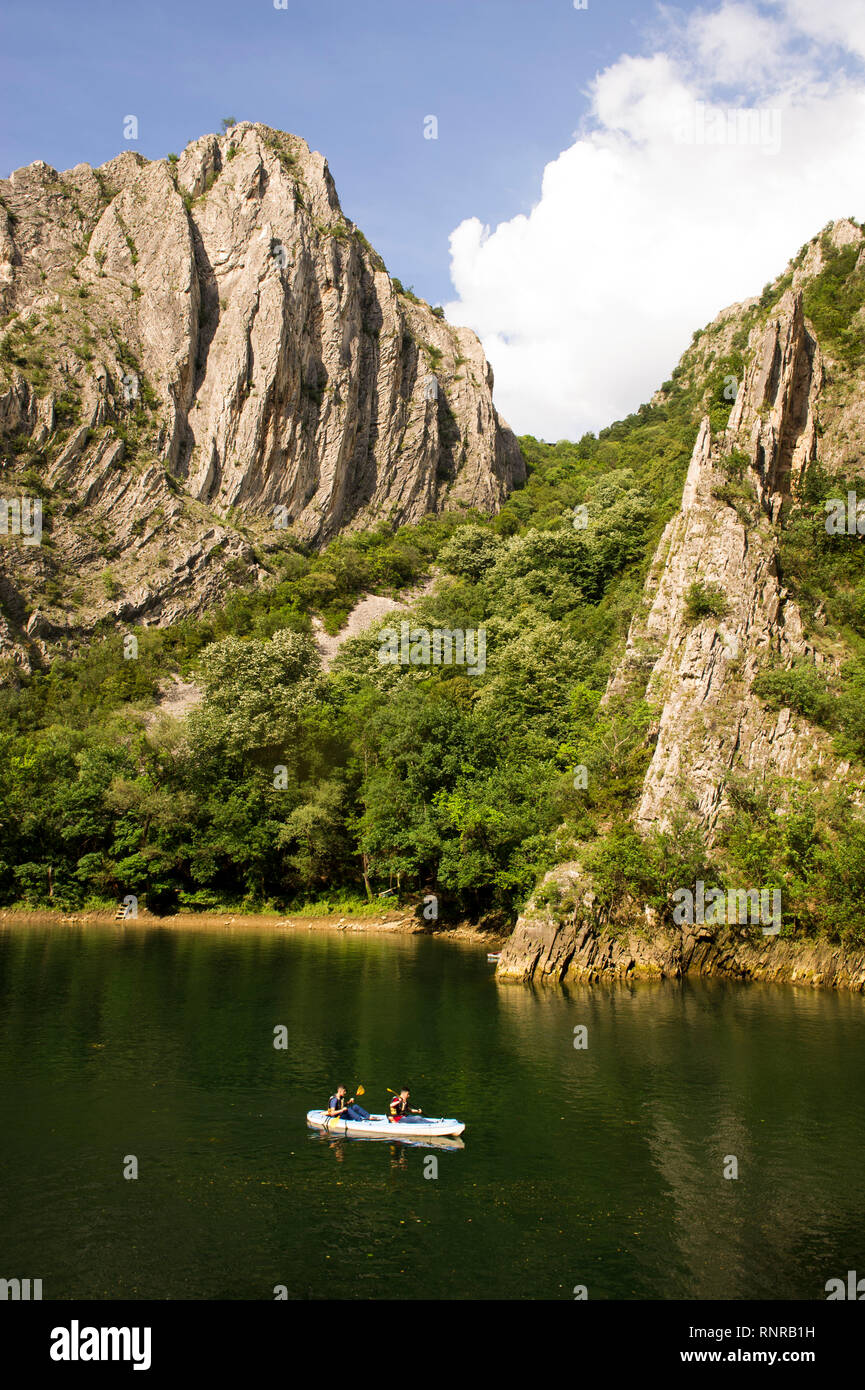 kayaking in Matka Gorge, Macedonia Stock Photo - Alamy