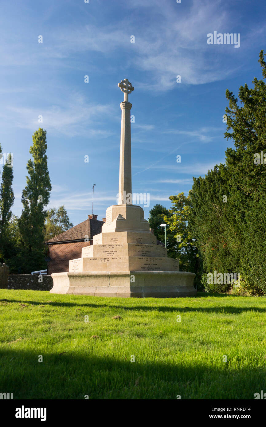 War Memorial in the grounds of Holy Cross Church, in the village of ...