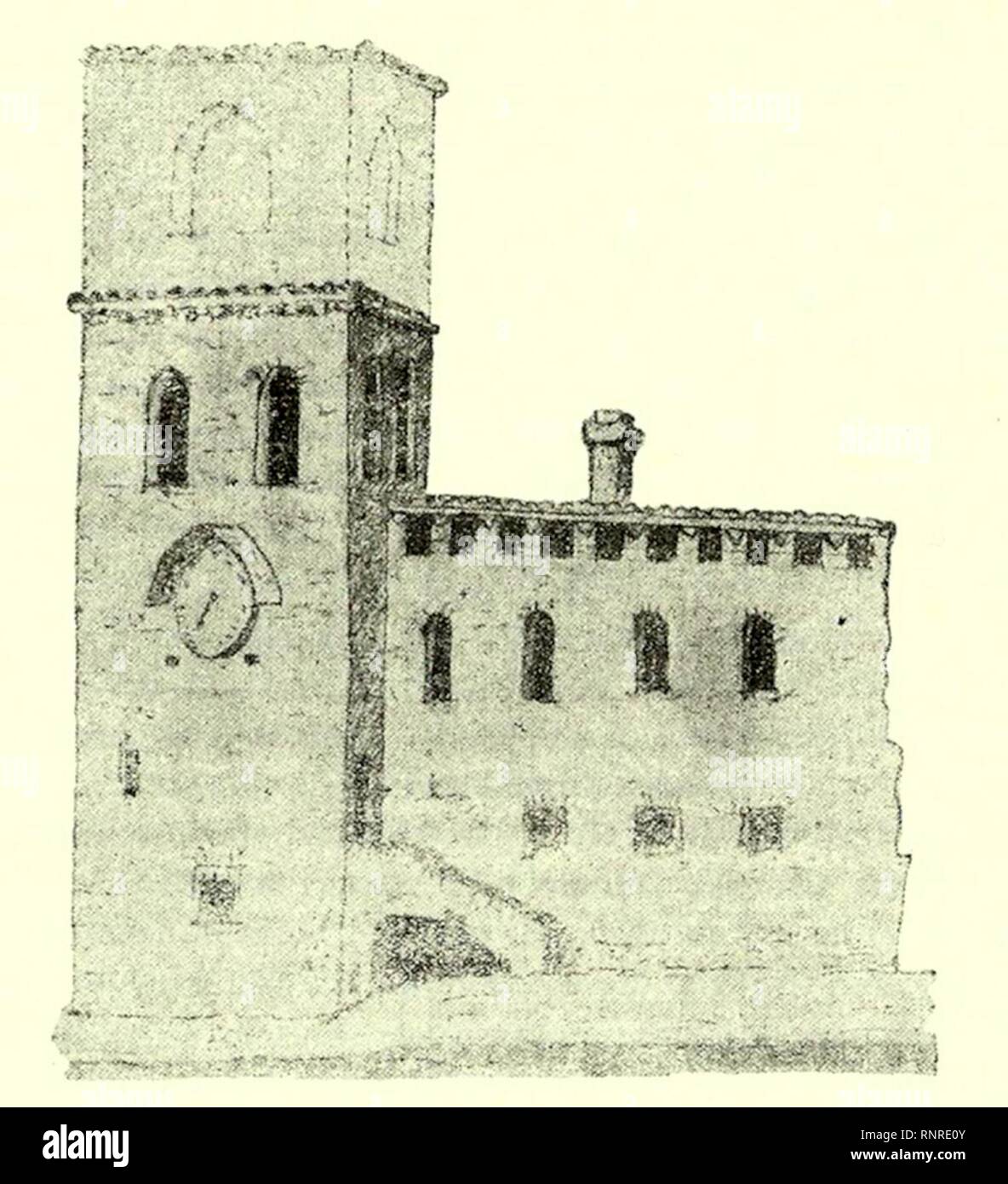 Castel Goffredo-Ricostruzione Torre civica Stock Photo - Alamy