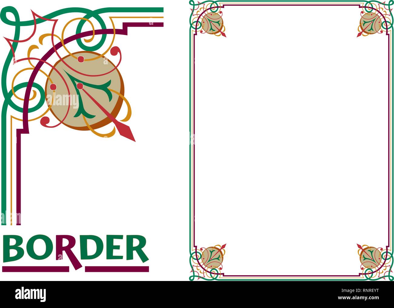 Old World Borders Vector - Tiled frame in plant leaves and flowers ...