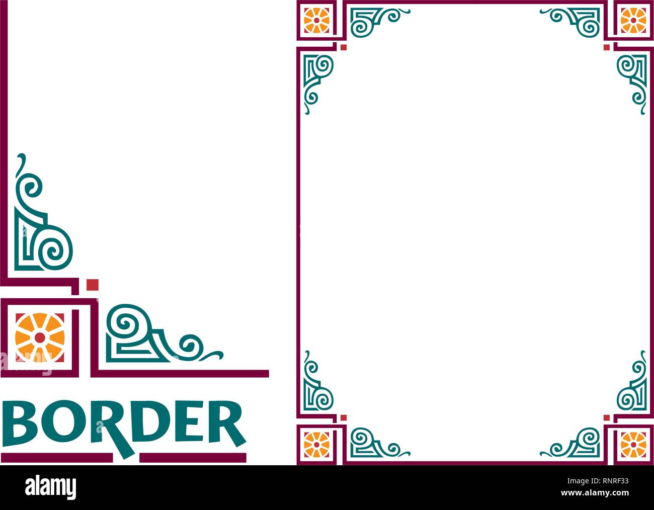 Old World Borders Vector - Tiled frame in plant leaves and flowers ...