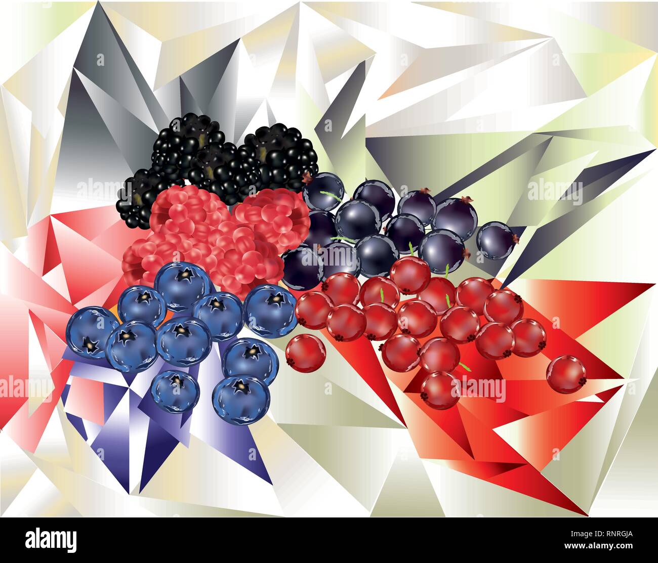 Summer fruits on cubism background Stock Vector Image & Art - Alamy