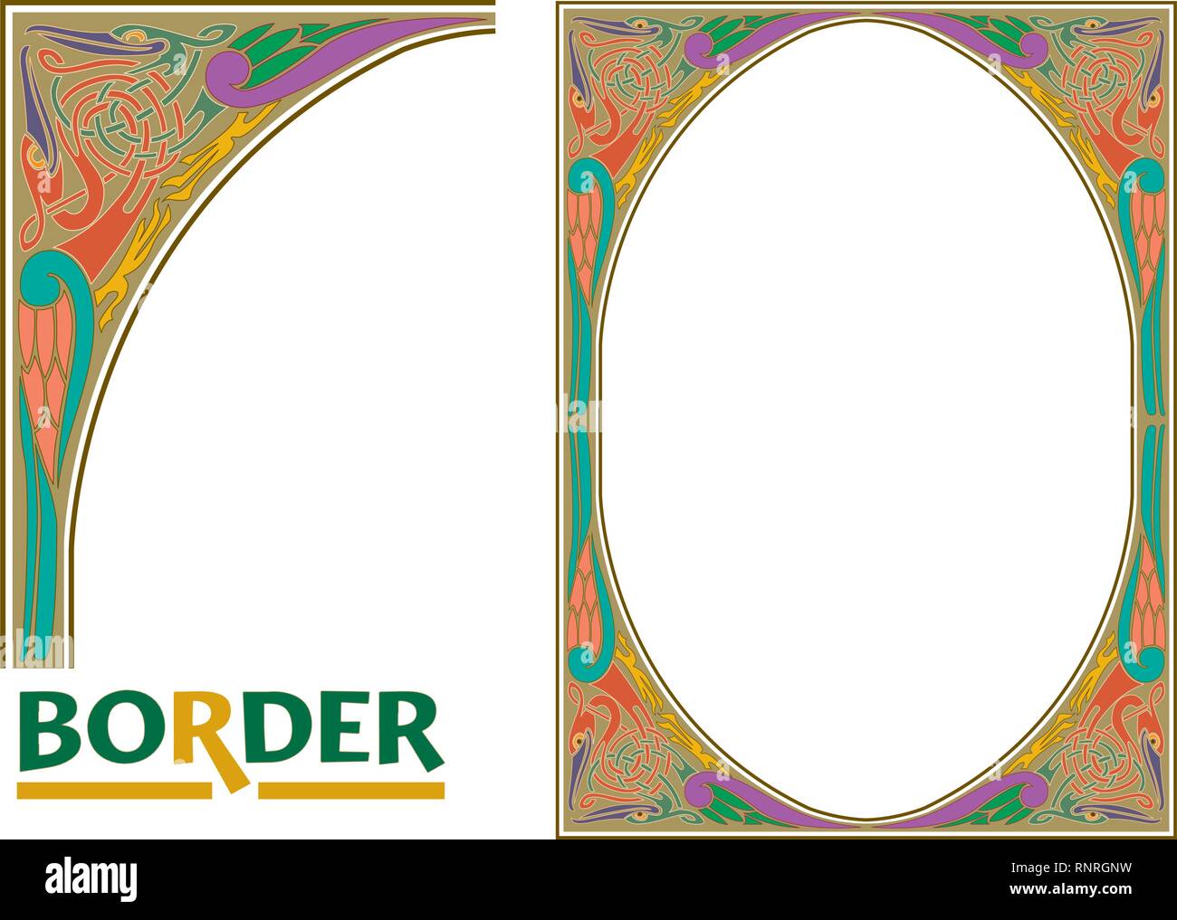 Old World Borders Vector - Tiled frame in plant leaves and flowers ...
