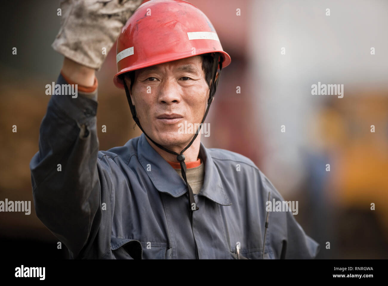 Construction worker on site Stock Photo - Alamy
