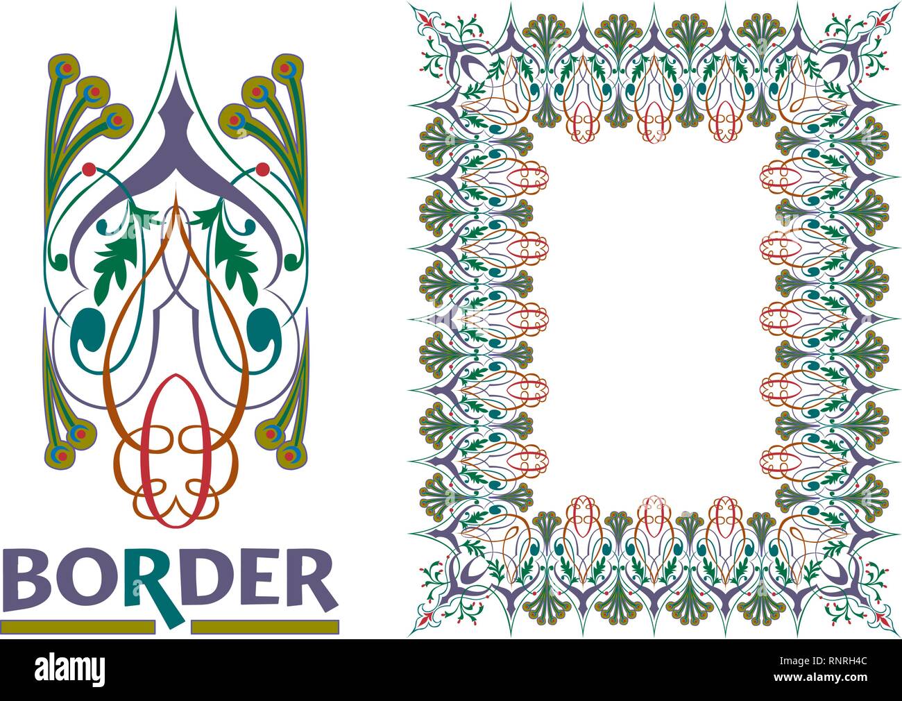 Old World Borders Vector - Tiled frame in plant leaves and flowers ...