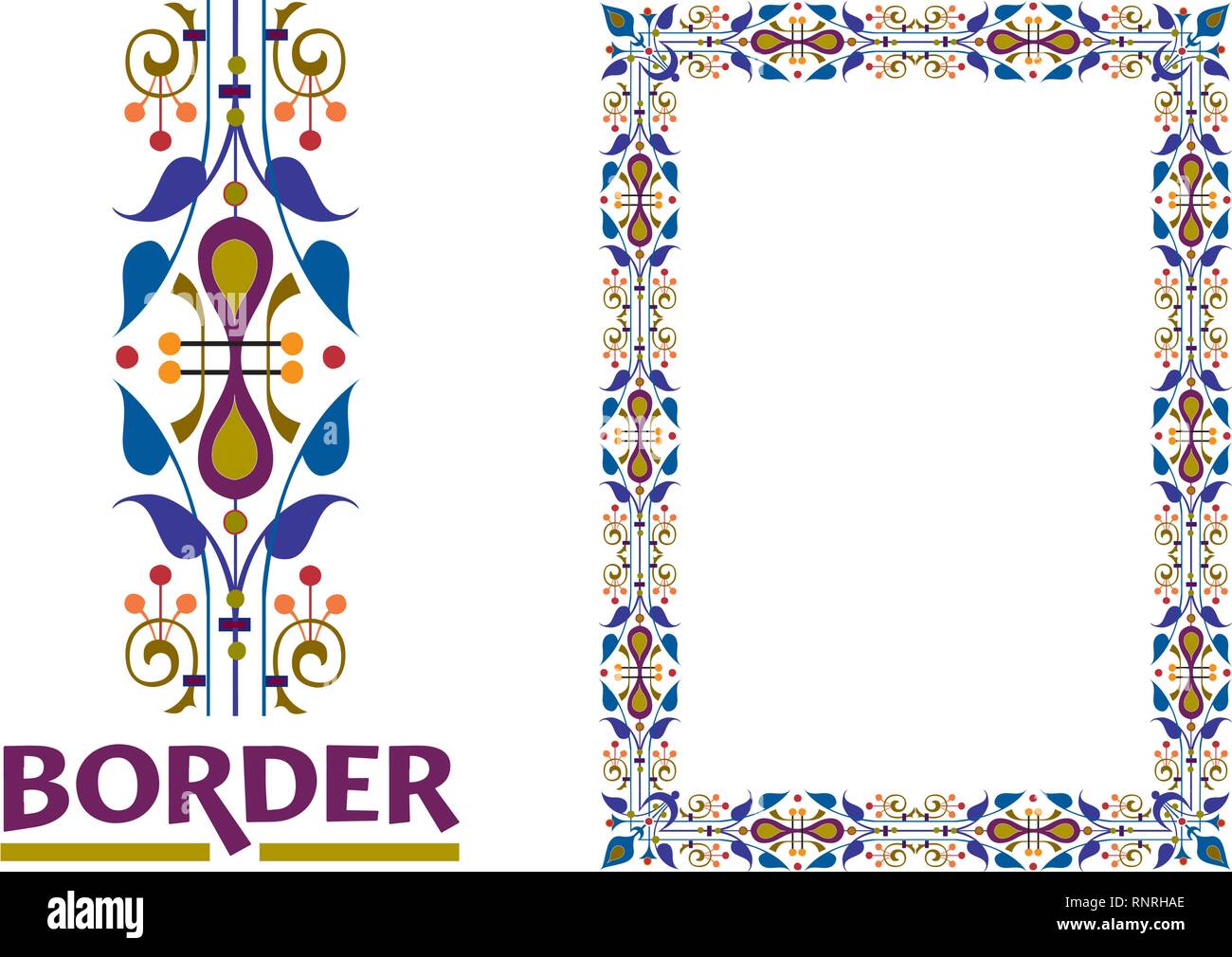 Old World Borders Vector - Tiled frame in plant leaves and flowers ...