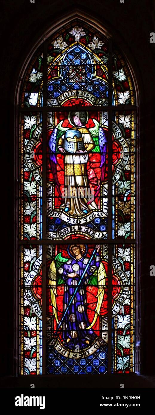 Castle in Malbork, stained-glass window in the church02 Stock Photo - Alamy