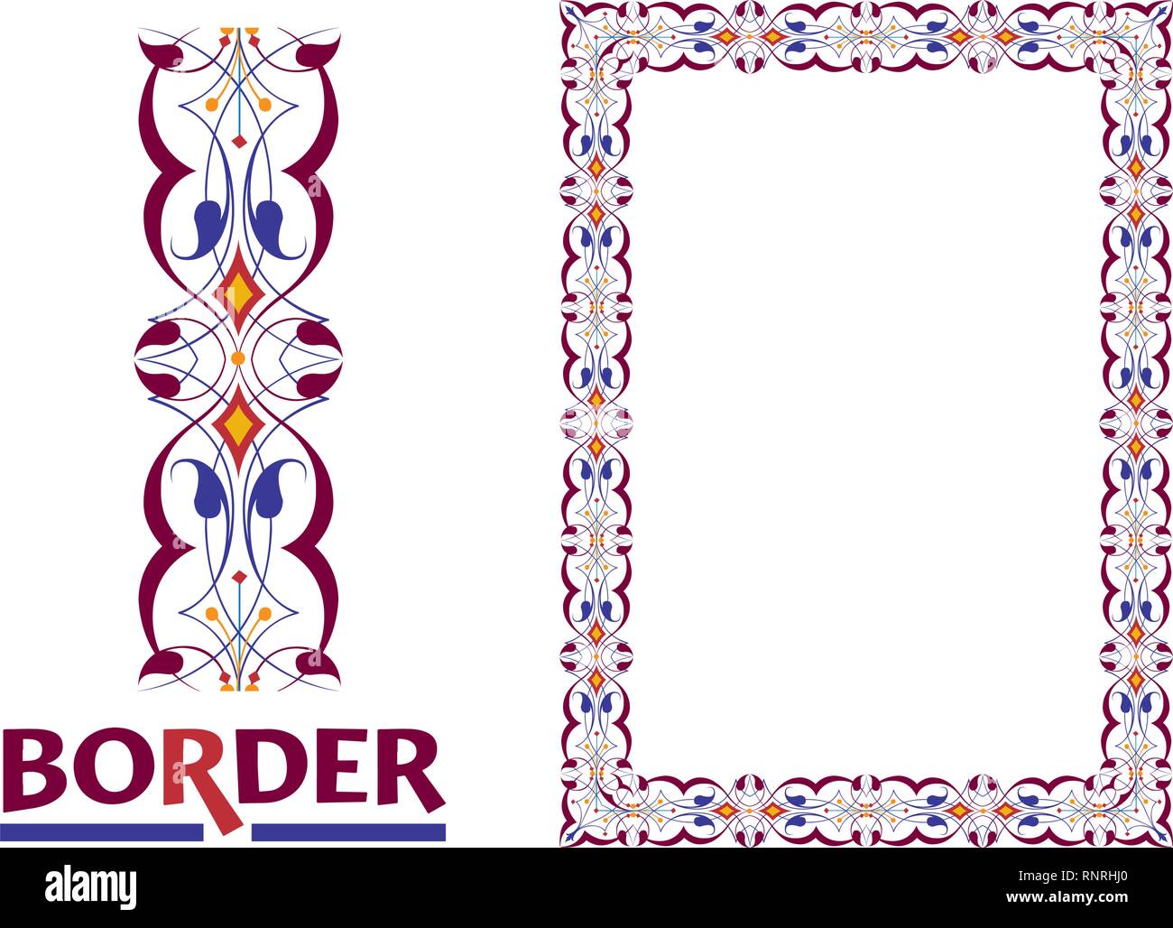 Old World Borders Vector - Tiled frame in plant leaves and flowers ...