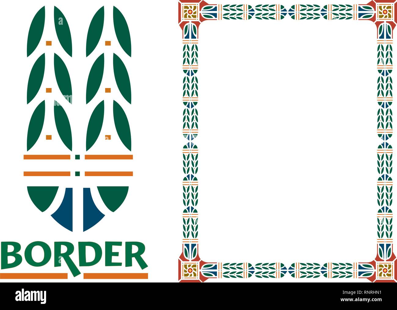 Old World Borders Vector - Tiled frame in plant leaves and flowers ...