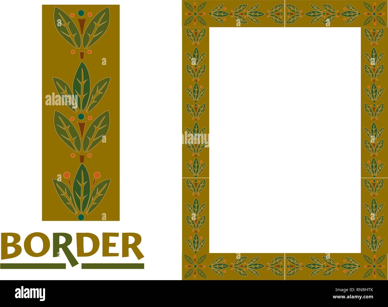 Old World Borders Vector - Tiled frame in plant leaves and flowers ...