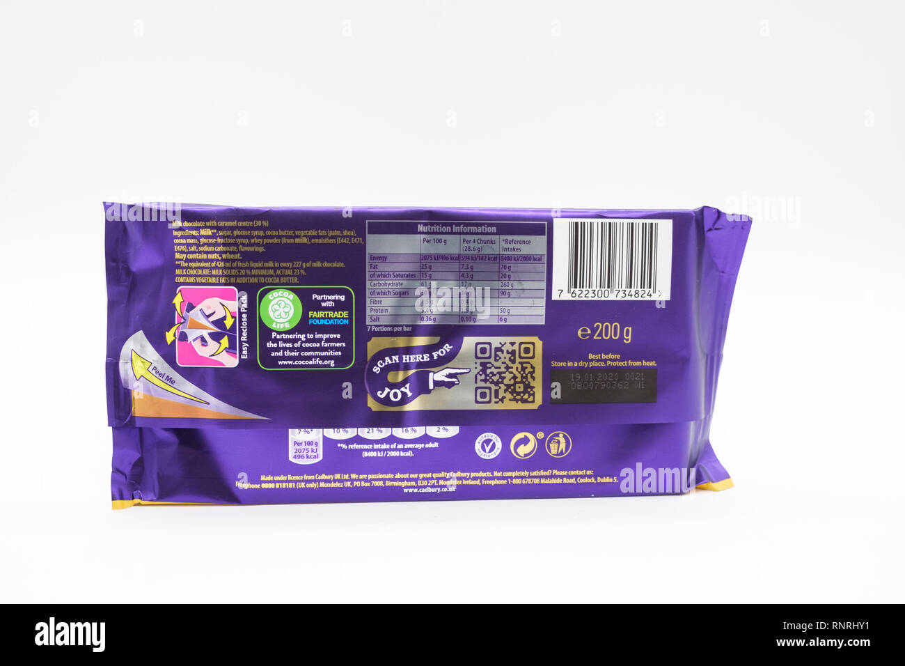 Largs, Scotland, UK - February 19, 2019: Cadbury branded chocolate bar ...
