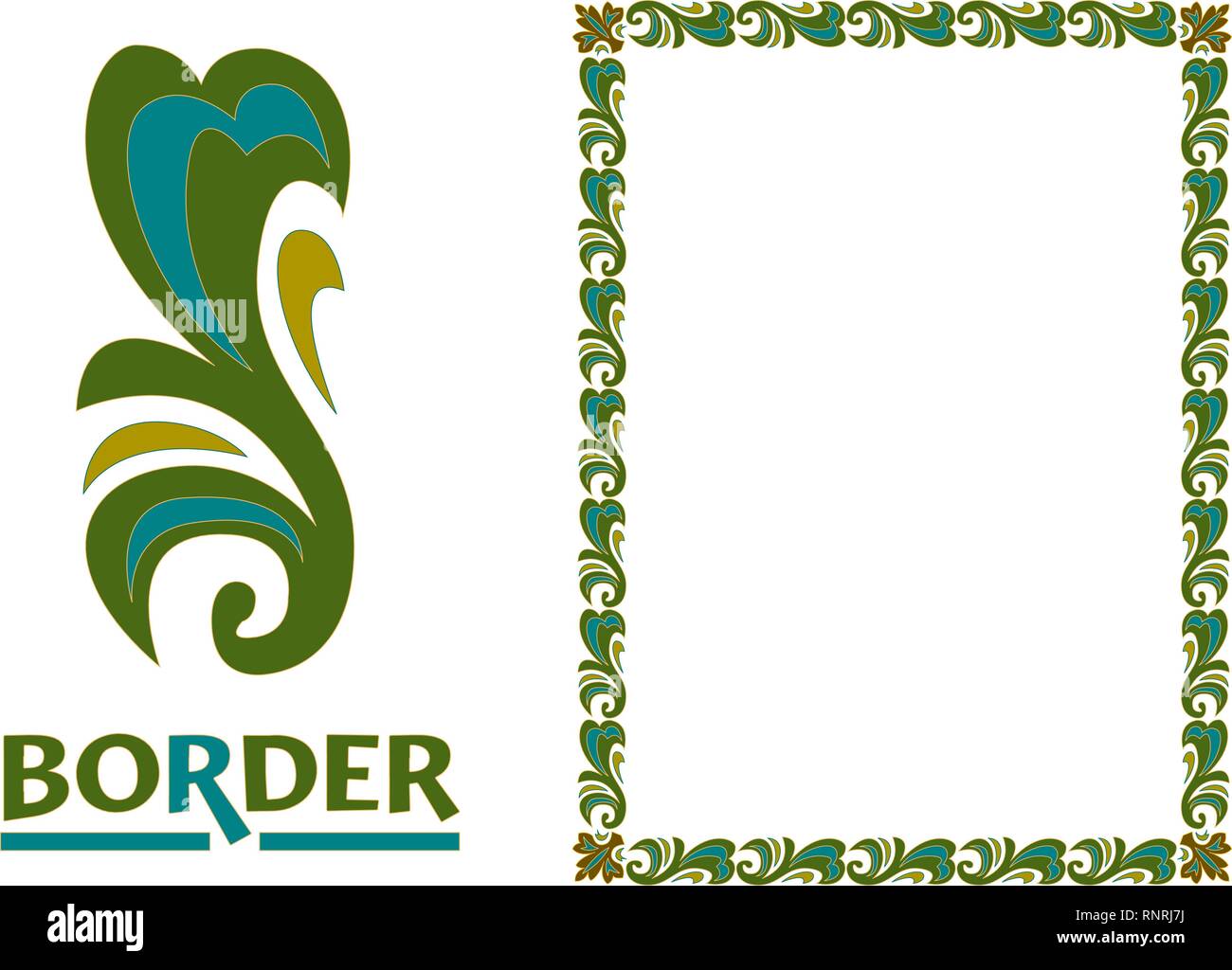 Old World Borders Vector - Tiled frame in plant leaves and flowers ...
