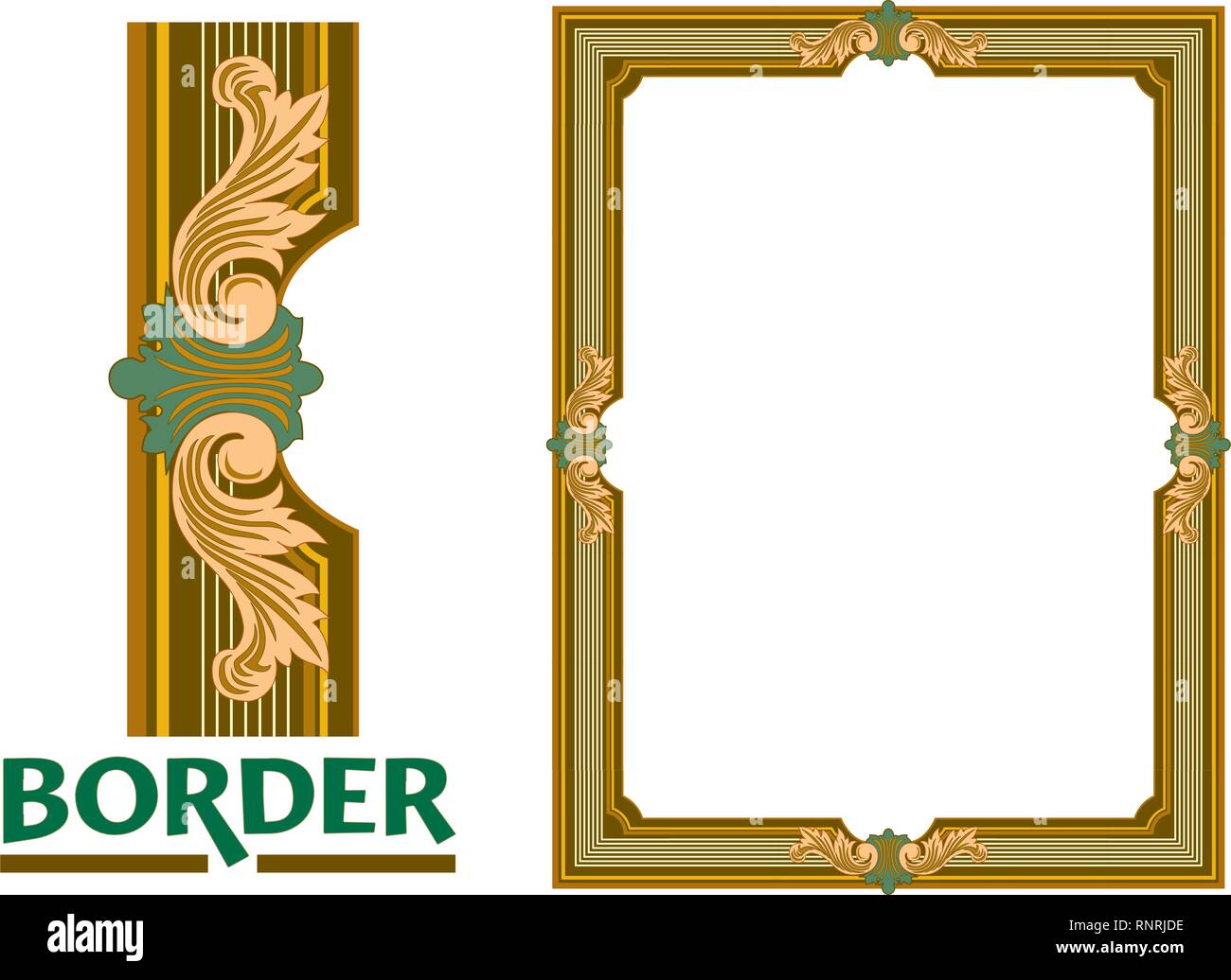 Old World Borders Vector - Tiled frame in plant leaves and flowers ...
