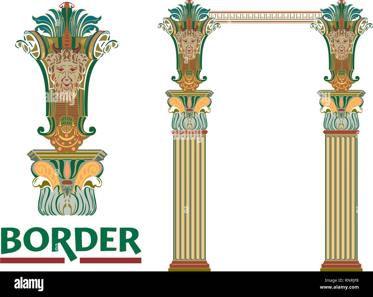 Old World Borders Vector - Tiled frame in plant leaves and flowers ...
