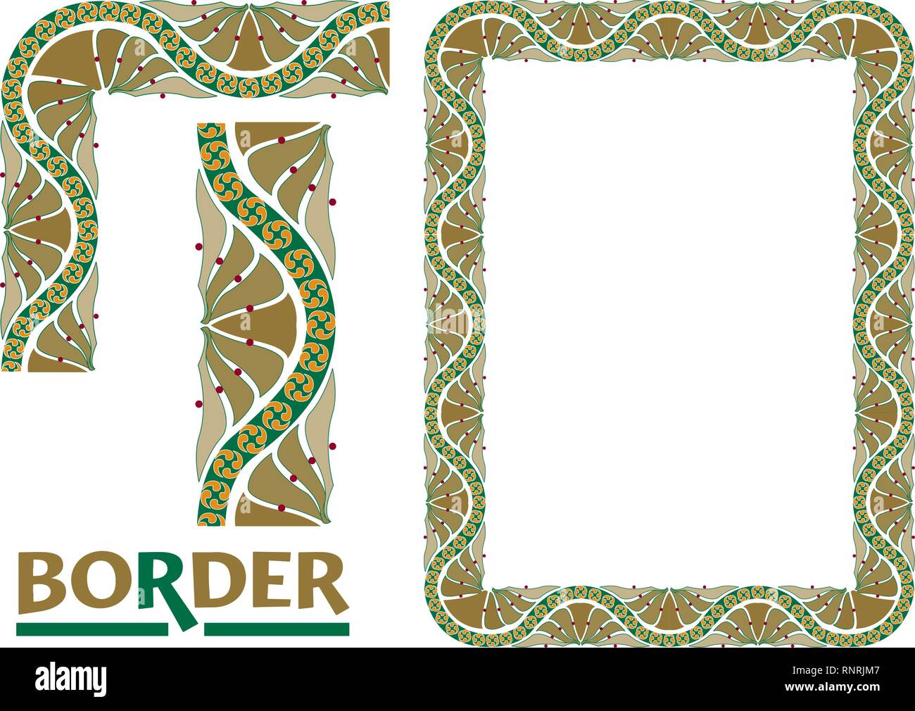 Old World Borders Vector - Tiled frame in plant leaves and flowers ...