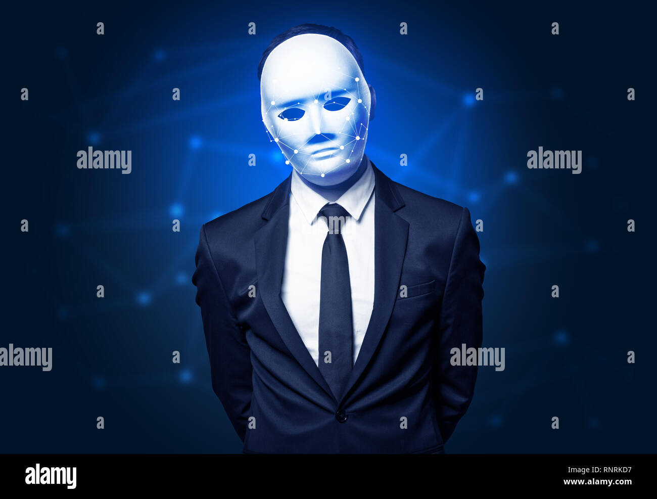 Face recognition with mesh. Cyber security concept Stock Photo - Alamy