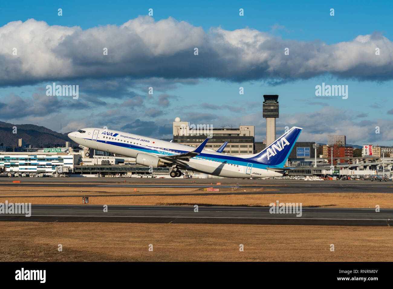 Osaka Japan Jan 2 2019 Ana Boeing 737 800 Taking Off From The