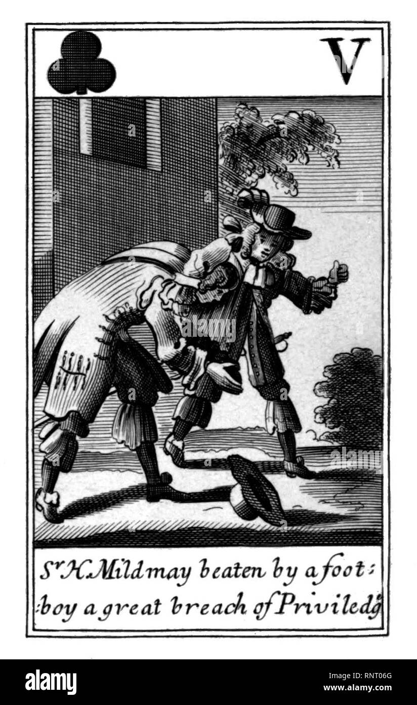 Cavalier 5 of Clubs Stock Photo - Alamy