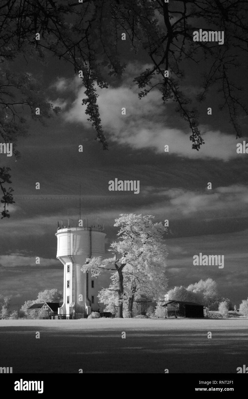 Infrared image of the water tower on St Thomas Hill, Canterbury, Kent ...