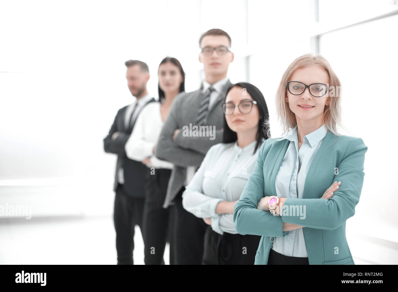 image of a professional business team standing together Stock Photo - Alamy