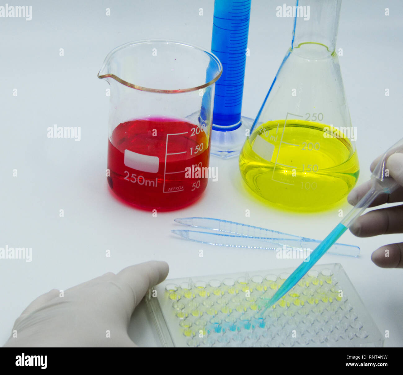 Scientist conducts laboratory research on hi-res stock photography and ...