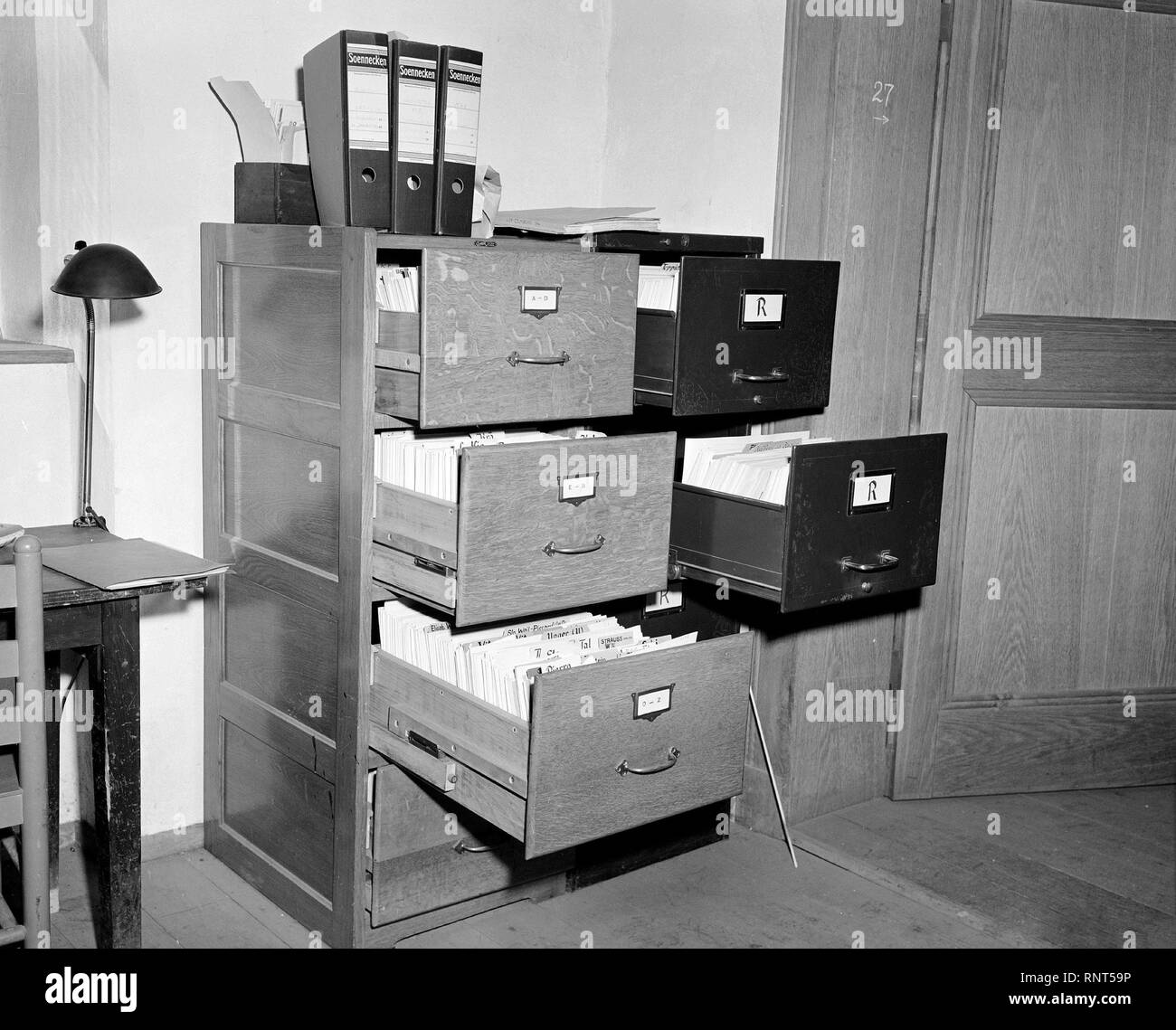 The Alfred Rosenberg (ERR) files in a room of the Neuschwanstein Castle ...