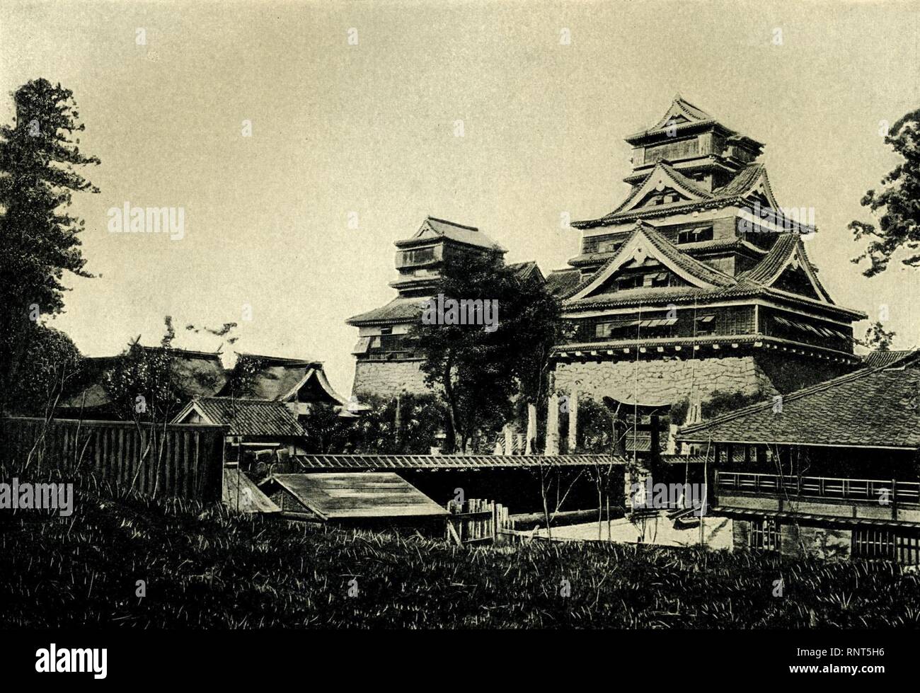 Castle of daimyo in Kumamoto. Before 1902 Stock Photo - Alamy