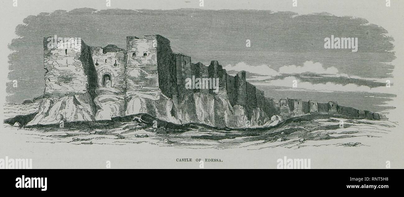 Castle of Edessa - Texier Charles - 1864 Stock Photo - Alamy