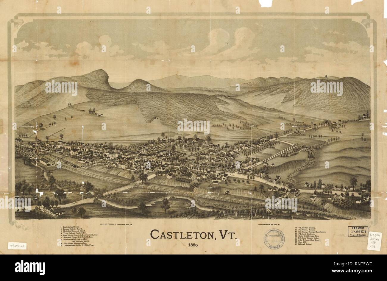 Castleton, Vt. 1889 Stock Photo - Alamy