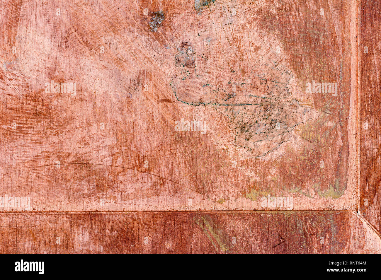 Scratched dirty dusty copper plate texture, old metal background ...