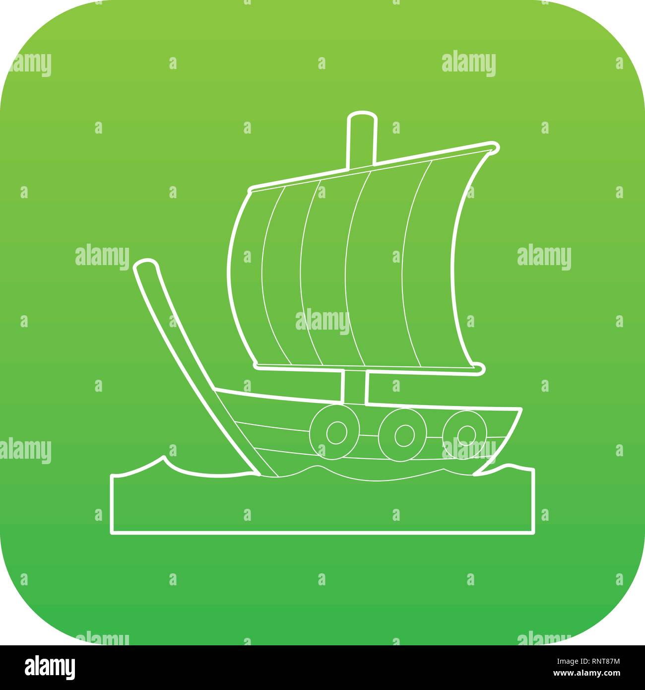 Sailing ship icon green vector Stock Vector Image & Art - Alamy
