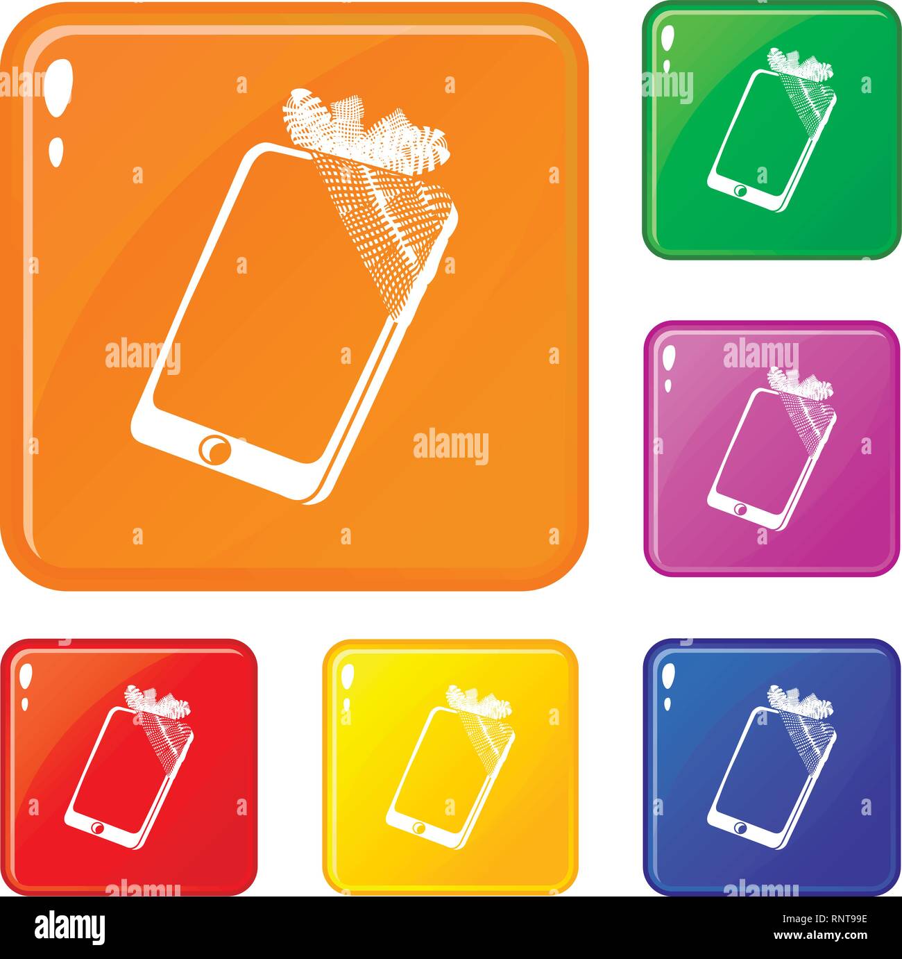Broken screen smartphone icons set vector color Stock Vector Image ...