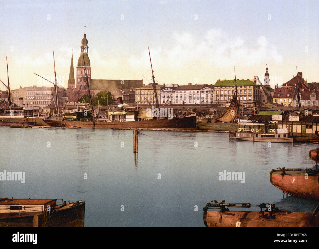 The quay, Riga, Russia, (i.e., Latvia) ca. 1890-1900 Stock Photo - Alamy