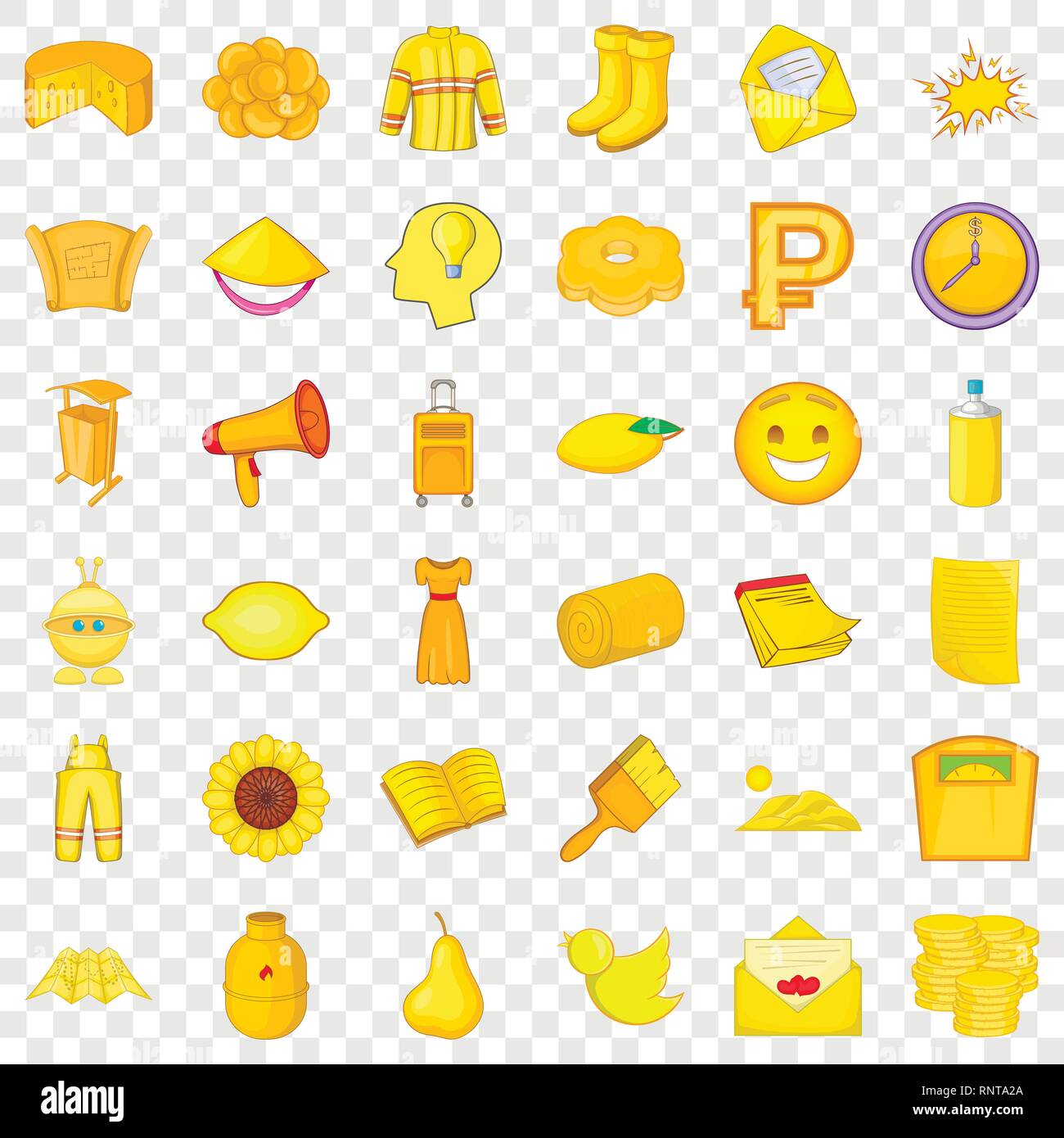 Yellow bird icons set, cartoon style Stock Vector Image & Art - Alamy