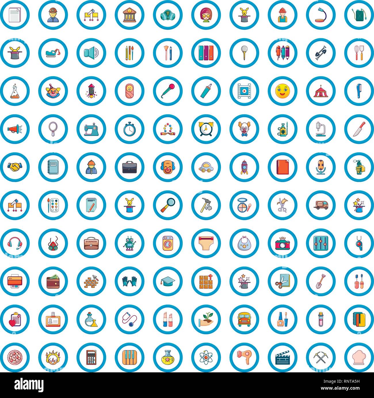100 assistant icons set, cartoon style Stock Vector Image & Art - Alamy