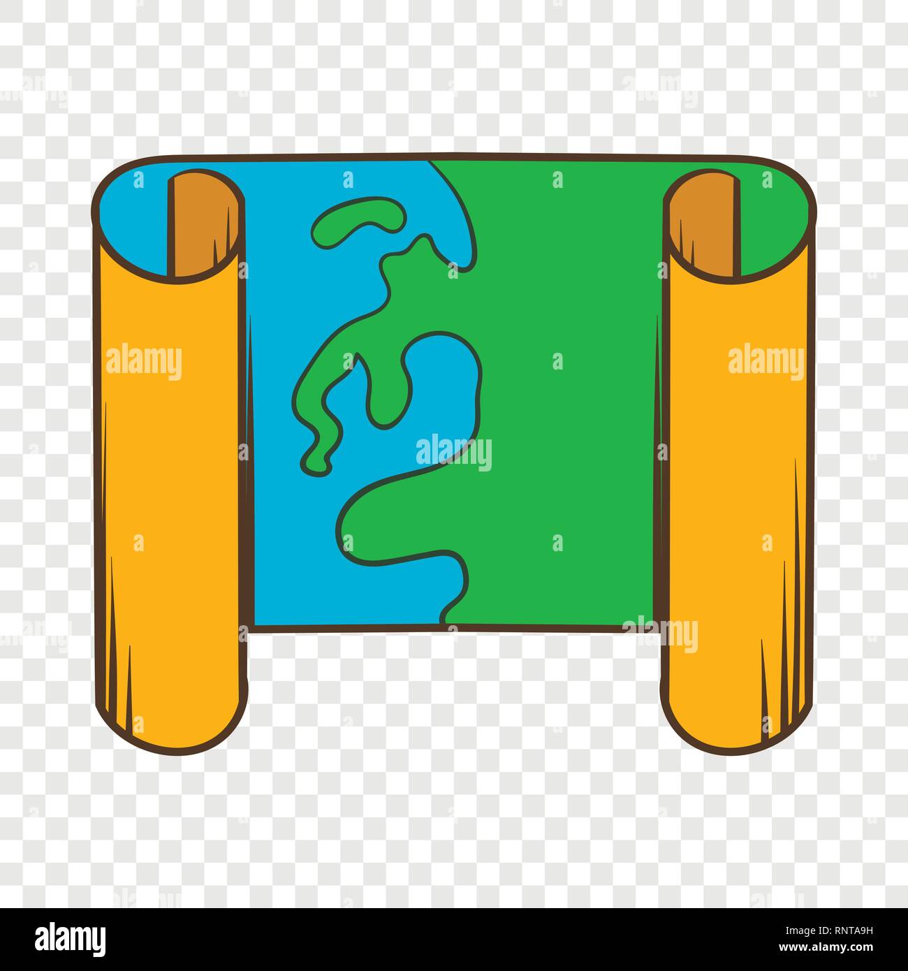 Paper scroll map icon, cartoon style Stock Vector Image & Art - Alamy