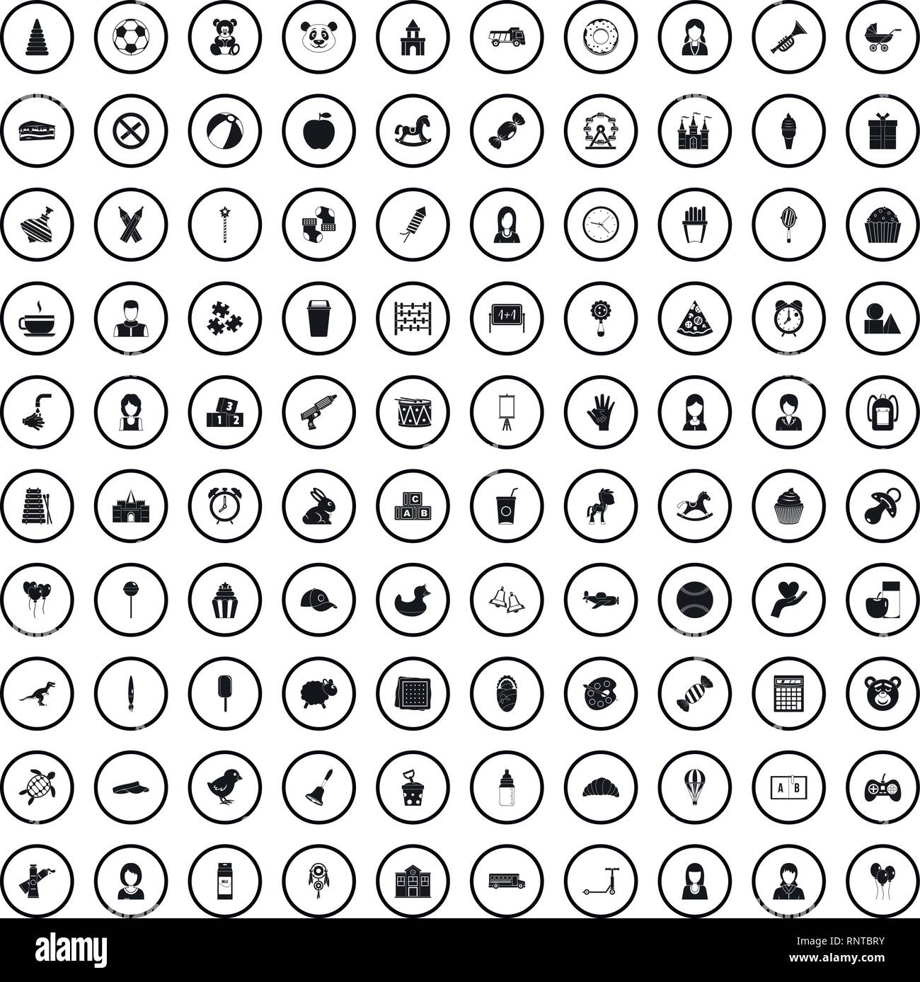 100 child center icons set, simple style Stock Vector Image & Art - Alamy