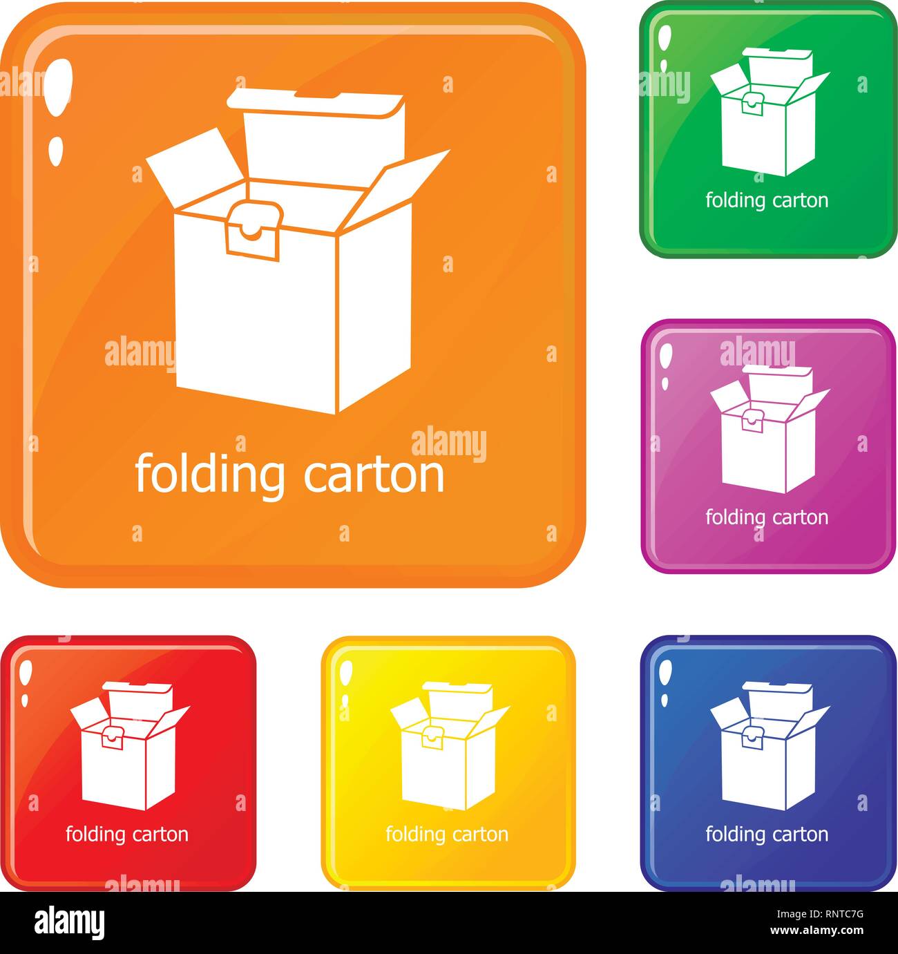 Folding carton icons set vector color Stock Vector Image & Art - Alamy