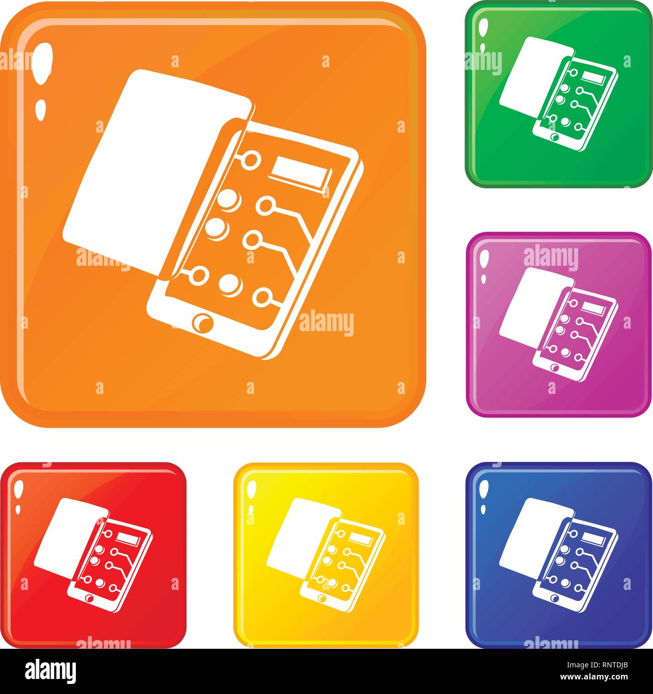 Replacement screen smartphone icons set vector color Stock Vector Image ...