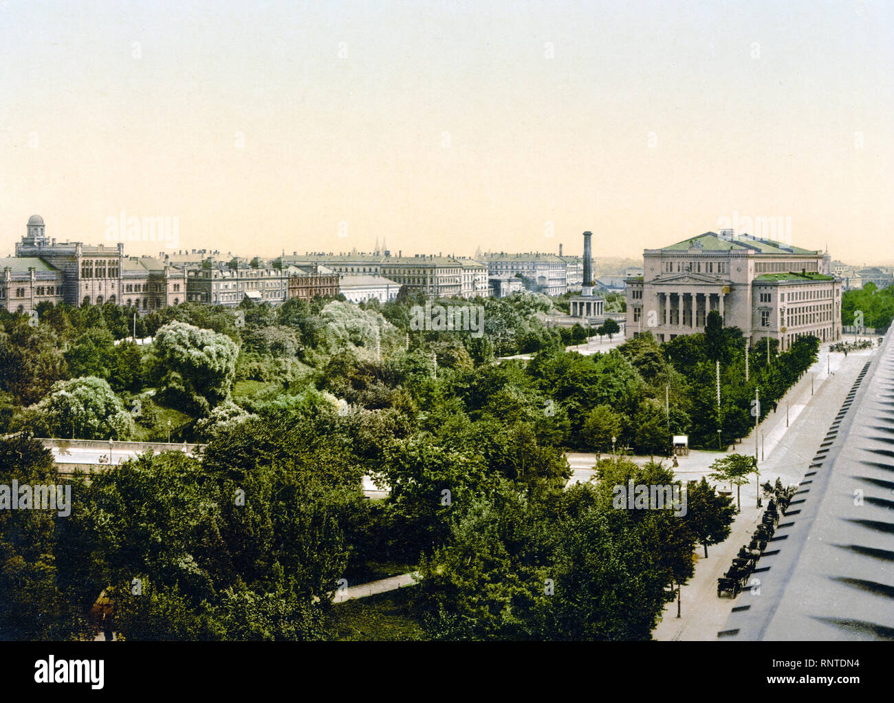 Theatre and promenade, Riga, Russia, (i.e., Latvia) ca. 1890-1900 Stock ...