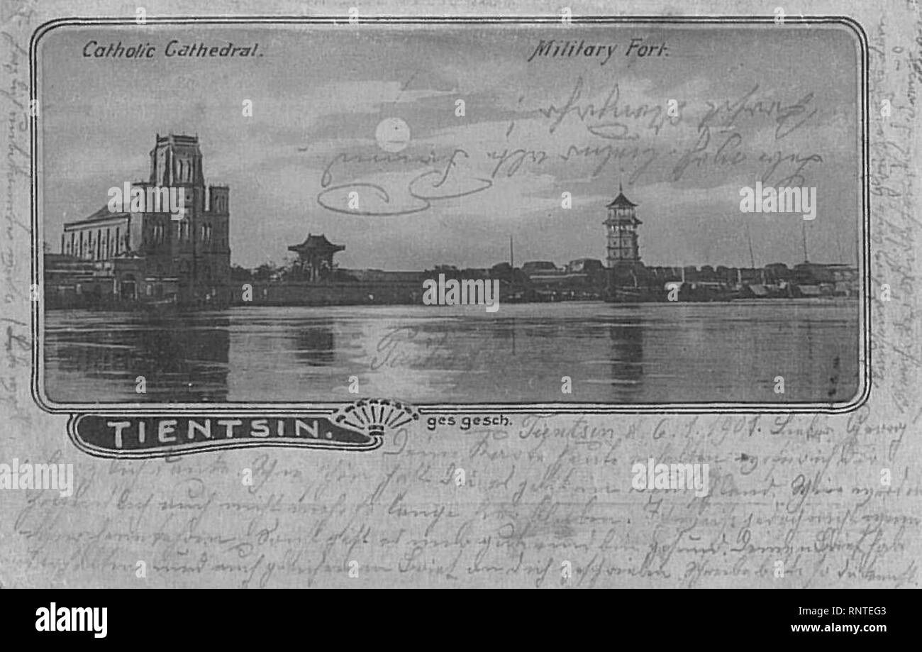 Catholic Cathedral and Military Fort ca 1900 Stock Photo - Alamy