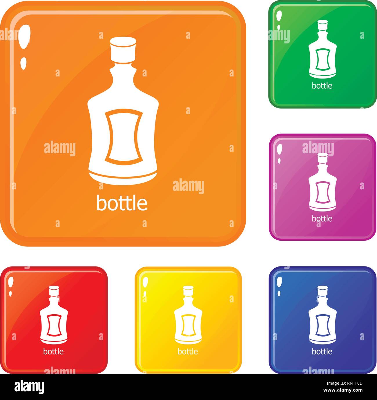 Alcohol bottle icons set vector color Stock Vector Image & Art - Alamy